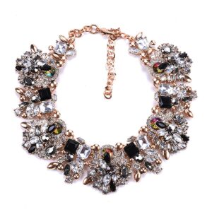 crystal rhinestone statement necklace-vintage chunky chain choker collar bib statement necklace fashion costume jewelry necklaces for women