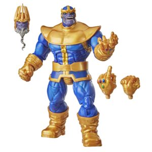 marvel hasbro legends series 6-inch collectible action figure thanos toy, premium design and 3 accessories , blue