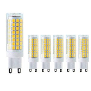 10w g9 led bulb dimmable led corn light bulbs(6 pack)- 100w g9 halogen bulbs equivalent 4000k natural white ceramic g9 led light bulbs for home lighting chandelier ceiling fan, ac120v