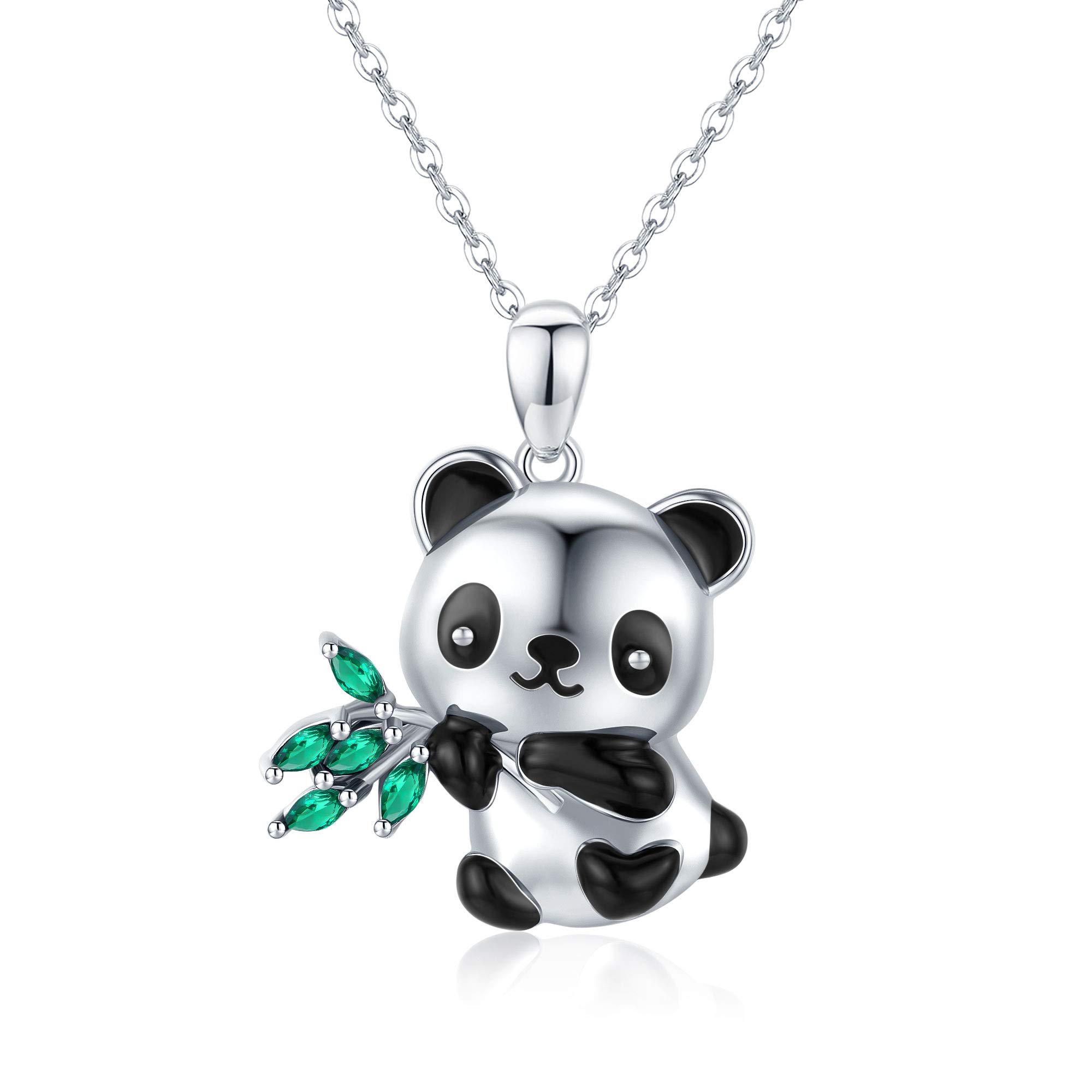 CHENGHONG Panda Necklace for Women 925 Sterling Silver Cute Panda Stuffed Animal Pendant Necklace Panda Bear Jewelry Gifts for Women Valentines Day Gifts