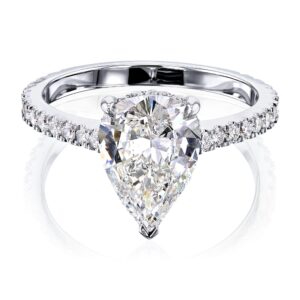 2.38 ct tw the pear hidden halo diamond ring (gia certified) - 7 / white-gold