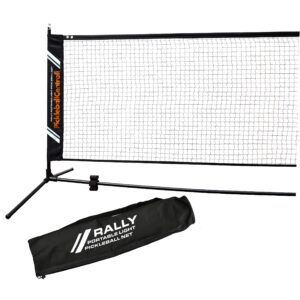 pickleballcentral rally portable light pickleball net - 20 foot lightweight portable pickleball net and frame - regulation height - easy set-up, steel tube frame, net carry bag