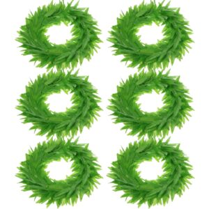 willbond 6 pieces tropical fern leaf headband hawaiian tropical leis headband knitted fabric toga headwear leaf crown