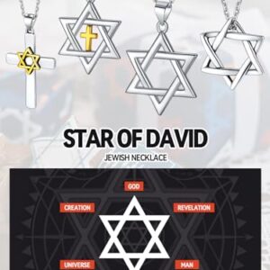 FaithHeart Sterling Silver Star of David Pendant Necklace Women Silver Religious Jewish Jewelry Charms Hexagram Pendant Necklace