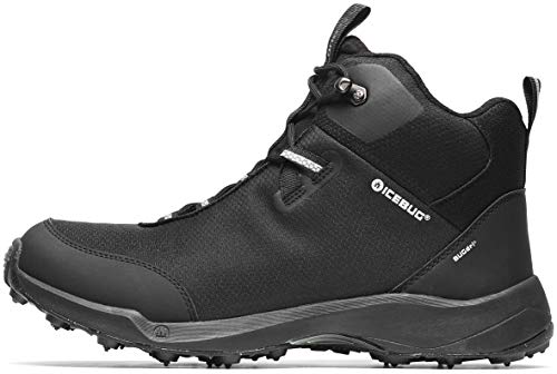 Icebug Mens Speed2 BUGrip Hiking Boot with Carbide Studded Traction Sole, Black, 09.0