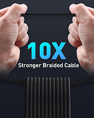 Baseus USB C Cable, 100W PD 5A QC 4.0 Fast Charging USB C to C Cable, Zinc Alloy Nylon Braided USB Type C Charger Cable for iPhone 15/Pro/Plus/Pro Max, MacBook, iPad Pro, Samsung S23/S22+ (6.6ft)