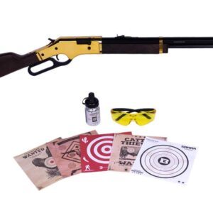 Barra Air Guns 1866 Cowboy Rifle .177 Caliber BB Gun Kit for Kids and Youth - Lever Action Pump (Gold Junior Bundle)