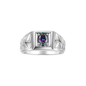 Rylos Simply Elegant Beautiful simulated Alexandrite/Mystic Topaz Ring - June Birthstone* Size 9