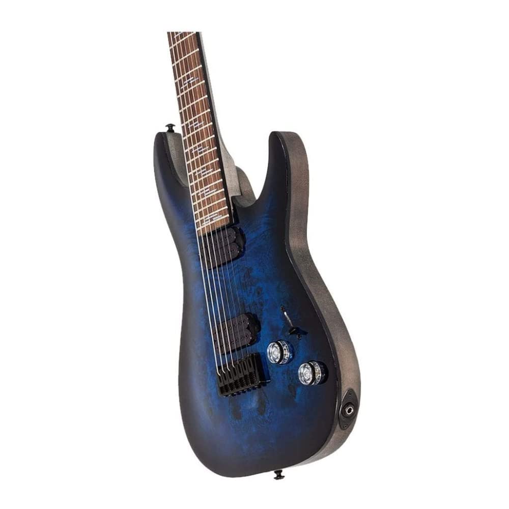 Schecter Omen Elite-7 Electric Guitar - See Thru Blue Burst