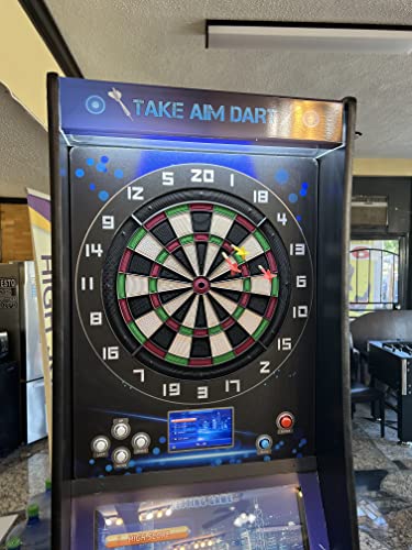 Heavy Duty Electronic Non Coin Operated Take Aim Dart Machine with 23" Monitor