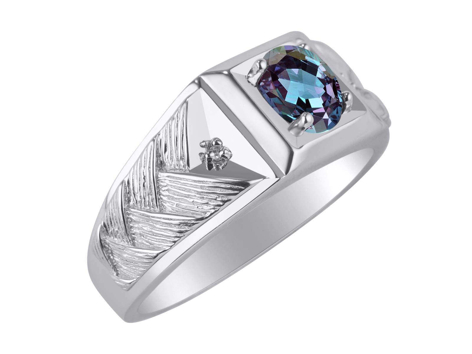 Rylos Simply Elegant Beautiful simulated Alexandrite/Mystic Topaz Ring - June Birthstone* Size 9