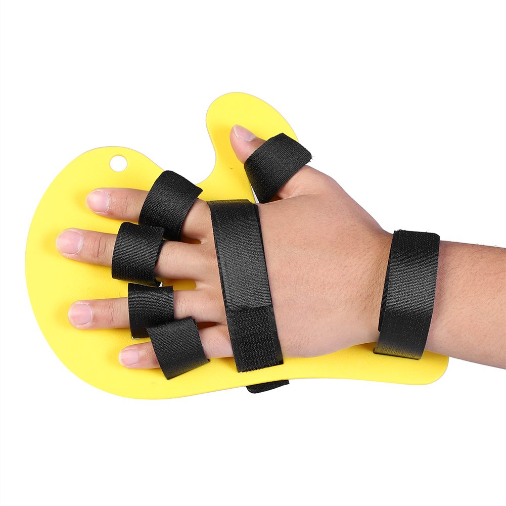 Yosoo Finger Orthotics, Finger Training Board Finger Splint Fingerboard, Finger Training Device for Stroke Hemiplegia Apoplexy Traumatic Brain Injury Men Women(Yellow)