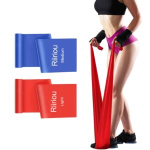 resistance bands - 2m professional latex elastic band for home or gym upper & lower body, physical therapy, strength training, yoga, pilates, rehab fitness bands (blue/red)