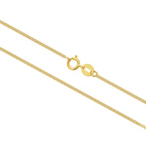 bebewo 14k yellow gold 1mm, 1.35mm cable chain necklace for women, solid gold spring clasp o cable chain necklace 16inch-20inch