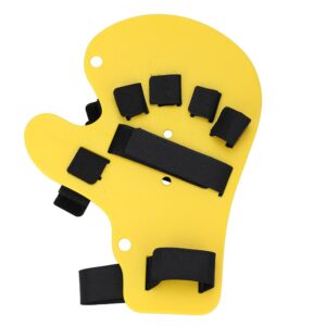 yosoo finger orthotics, finger training board finger splint fingerboard, finger training device for stroke hemiplegia apoplexy traumatic brain injury men women(yellow)