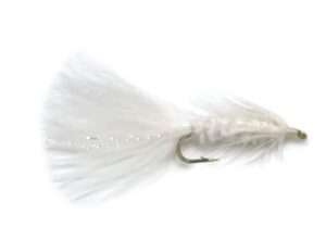 feeder creek fly fishing flies woolly bugger flies for fly fishing | trout flies and bass flies | 12pc fly fishing lures streamer flies (8, white)