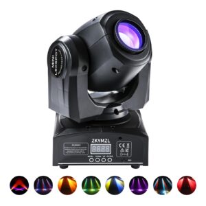 zkymzl moving head light 30w dj lighting stage lights with 15 colors by sound activated and dmx 512 control spot light for wedding disco party nightclub church.