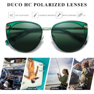 DUCO Cat Eye Sunglasses for Women Retro Polarized Womens Sun Glasses 90s Vintage Shades UV Protection DC1222