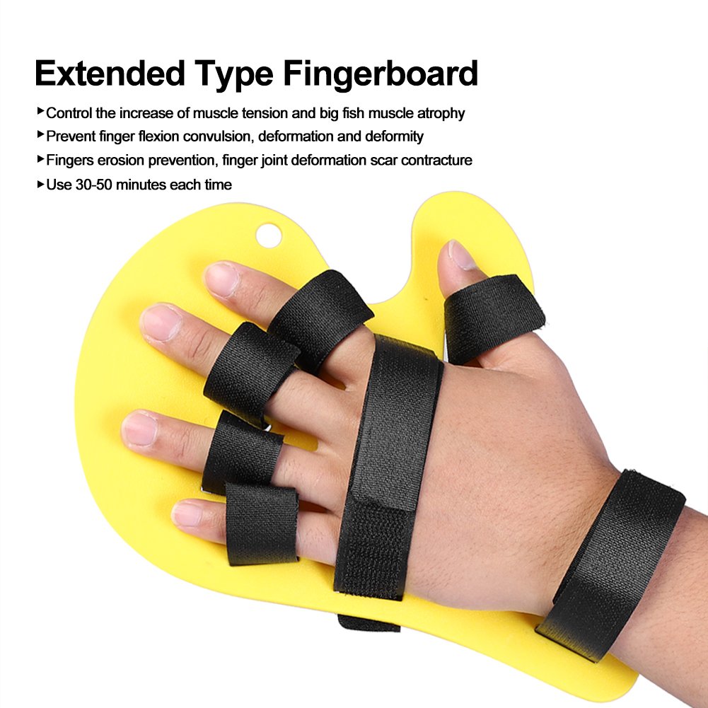 Yosoo Finger Orthotics, Finger Training Board Finger Splint Fingerboard, Finger Training Device for Stroke Hemiplegia Apoplexy Traumatic Brain Injury Men Women(Yellow)