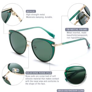 DUCO Cat Eye Sunglasses for Women Retro Polarized Womens Sun Glasses 90s Vintage Shades UV Protection DC1222