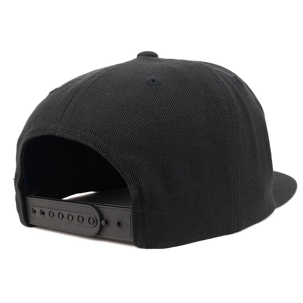 Trendy Apparel Shop Number 13 Gold Thread Flat Bill Snapback Baseball Cap - Black