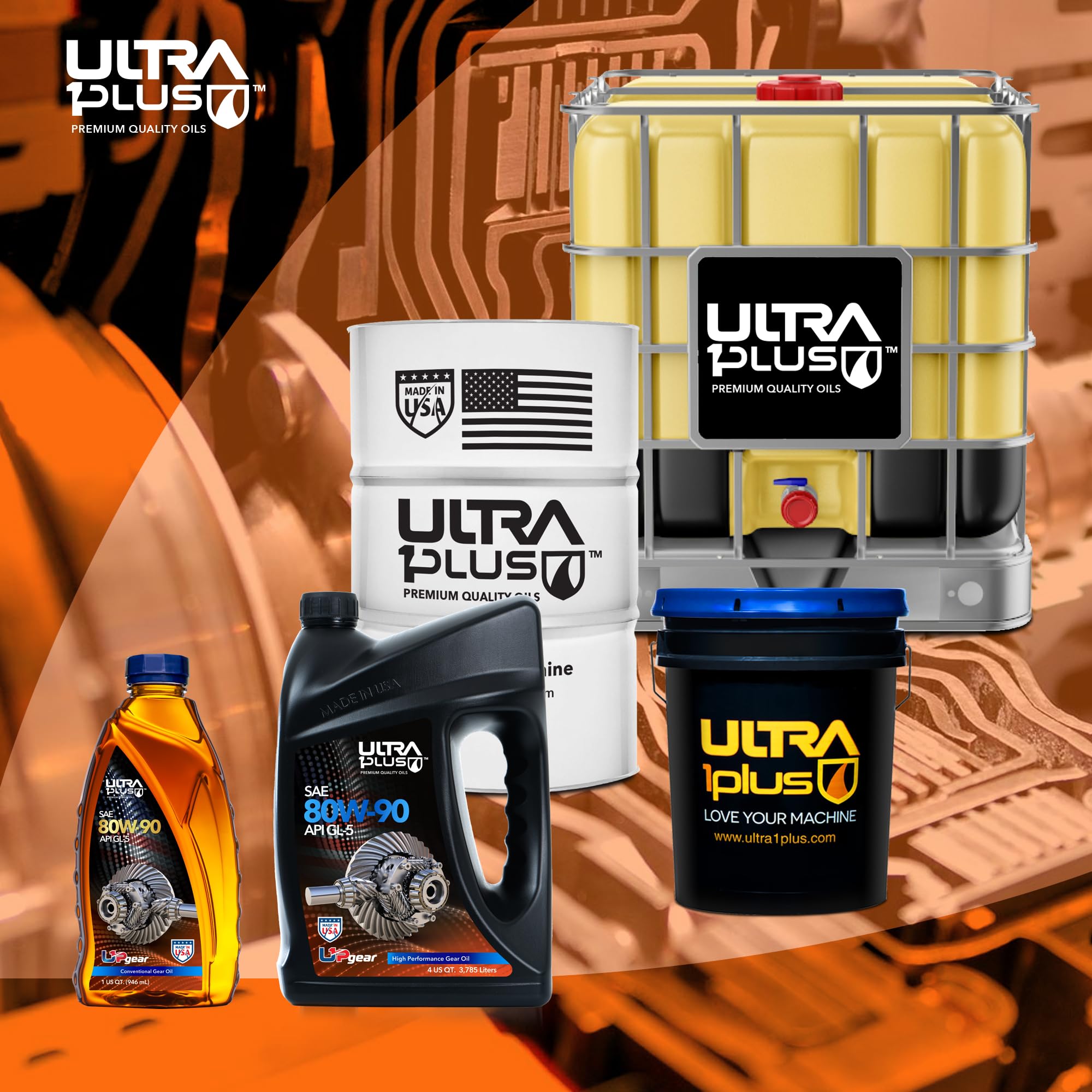 Ultra1Plus SAE 80W-90 Conventional Gear Oil API GL-5 (2 Gallon - 8 QTS)