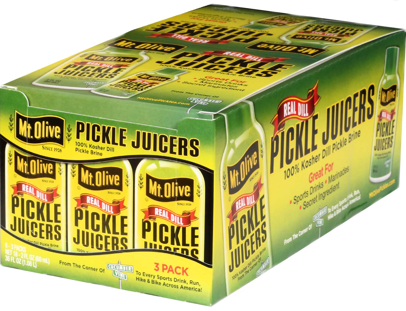 Mt. Olive Pickle Juicers Kosher Dill Pickle Brine, 2 Ounce Bottle, 18 Count