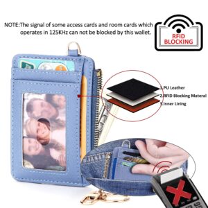 KUKOO Slim Minimalist RFID Credit Card Holder Front Pocket Wallet for Women Coin Purse with Keychain Gift Box