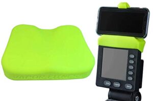 yellow phone holder and silicone seat cover combo designed for the concept 2 rowing machine and pm5 monitor