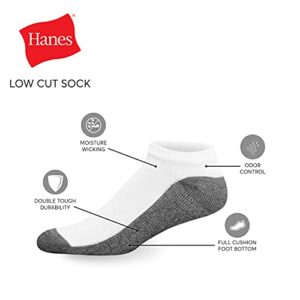 Hanes mens Socks, 6-pair Pack Max Cushion Low Cut, Black/Grey Foot Bottom, 6 12 US