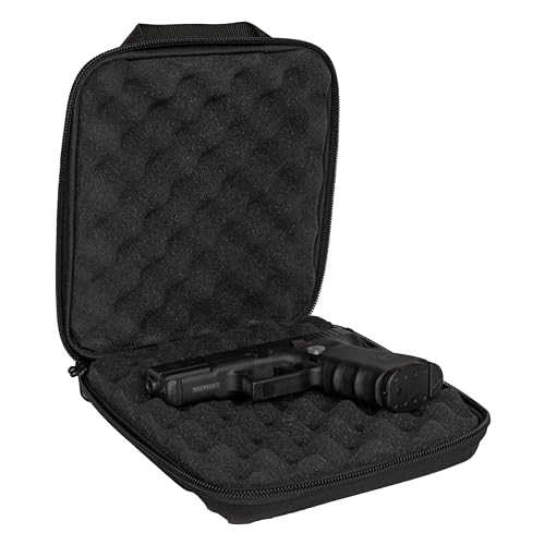 Plano Stealth Pistol Case, Lightweight Gun Carrying Case for Pistols, Lockable Dual Zipper Pulls with EVA Construction and Protective Foam