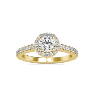 vvs certified halo engagement ring studded with 0.38 ct round natural & 0.57 ct center moissanite diamond in 14k white/yellow/rose gold solitaire ring for women | promise ring for her (ij-si, g-vs2)