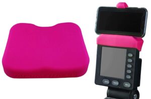 vapor fitness pink phone holder and silicone seat cover combo designed for the concept 2 rowing machine and pm5 monitor