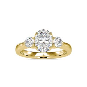 vvs three stone elegant style 18k white gold/yellow gold/rose gold with 0.48 carat natural diamond & moissanite diamond anniversary ring for women