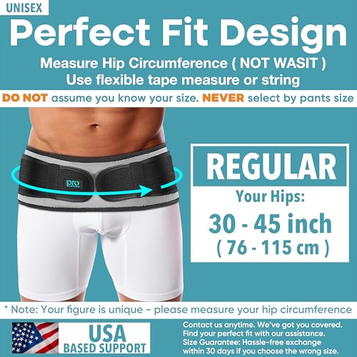 SI Belt - Sacroiliac Belt for Women and Men - SI Joint Hip Belt for Sciatica, Pelvis, Lower Back Pain Relief - Lumbar and Hip Support Brace - Trochanter Belt with Extra Compression Hip Pain Relief