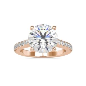 1/2 carat natural diamond and 4 1/2 carat moissanite engagement ring for women in 18k rose gold (i-j/g, si1-si2/vs2, cttw) promise ring for her size 8.5 by vvs gems