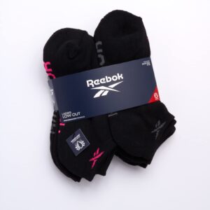 Reebok Women's Athletic Socks - Performance Cushioned Low Cut Socks (6 Pack), Size 4-10, Black Logo