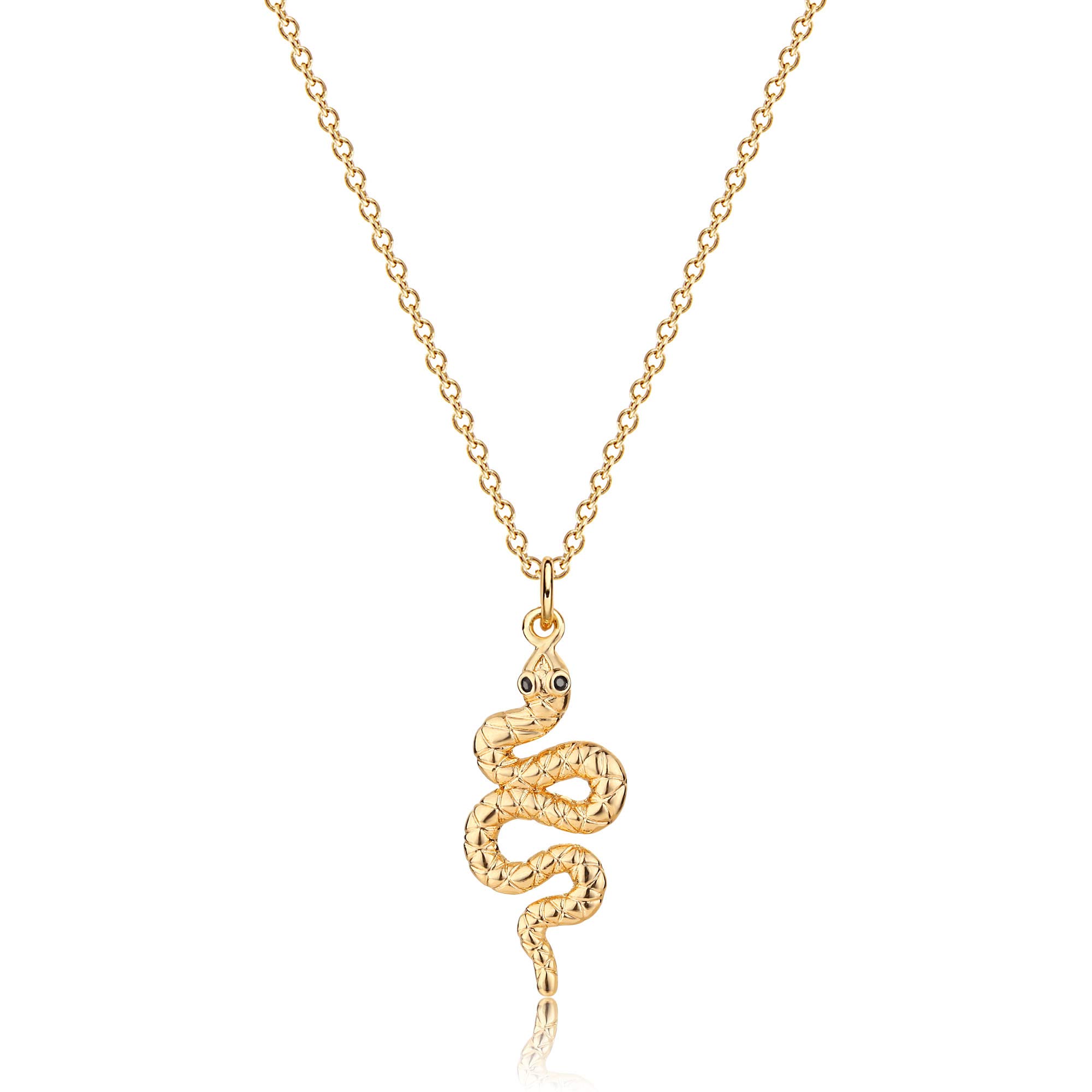 MEVECCO Dainty Gold Snake Necklace for Women 18k Gold Plated Serpent Snake Charm Necklace Cubic Zircon Snake Pendent Chunky Gold Snake Simple Minimalist Delicate Handmade Boho Jewelry For Her