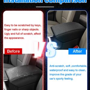 Autorder Center Console Cover for Ford Explorer 2020 2021 2022 2023 2024 Accessories Armrest Cover Carbon Fiber Anti-Scratch Middle Console Pad Leather Armrest Protector