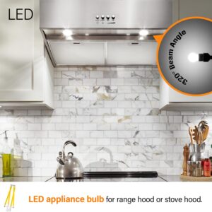 LED Appliance Bulb, 40W Equivalent, Range Hood Light Bulbs, Daylight White 5000K, 5W 500 Lumens, Non-Dimmable, E26 Base, Refrigerator Light Bulb, A15 Frosted, Pack of 2, Freezer Fridge Light Bulb