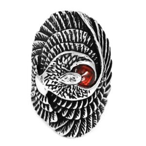 fantasy forge jewelry large phoenix ring mens womens stainless steel falcon firebird band sizes 7-13 (11)