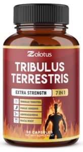 zolotus tribulus terrestris, 8650mg per capsule, high potency with ashwagndha, panax ginseng, saw palmetto, maca, shilajit. boost energy, mood, stamina & performance, for men & women, 3 months supply.