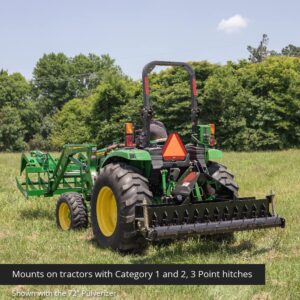 Titan Attachments 60in Soil Yard Pulverizer, Spiked Drum, Category 1 and 2, 3 Point, Quick Hitch Compatible