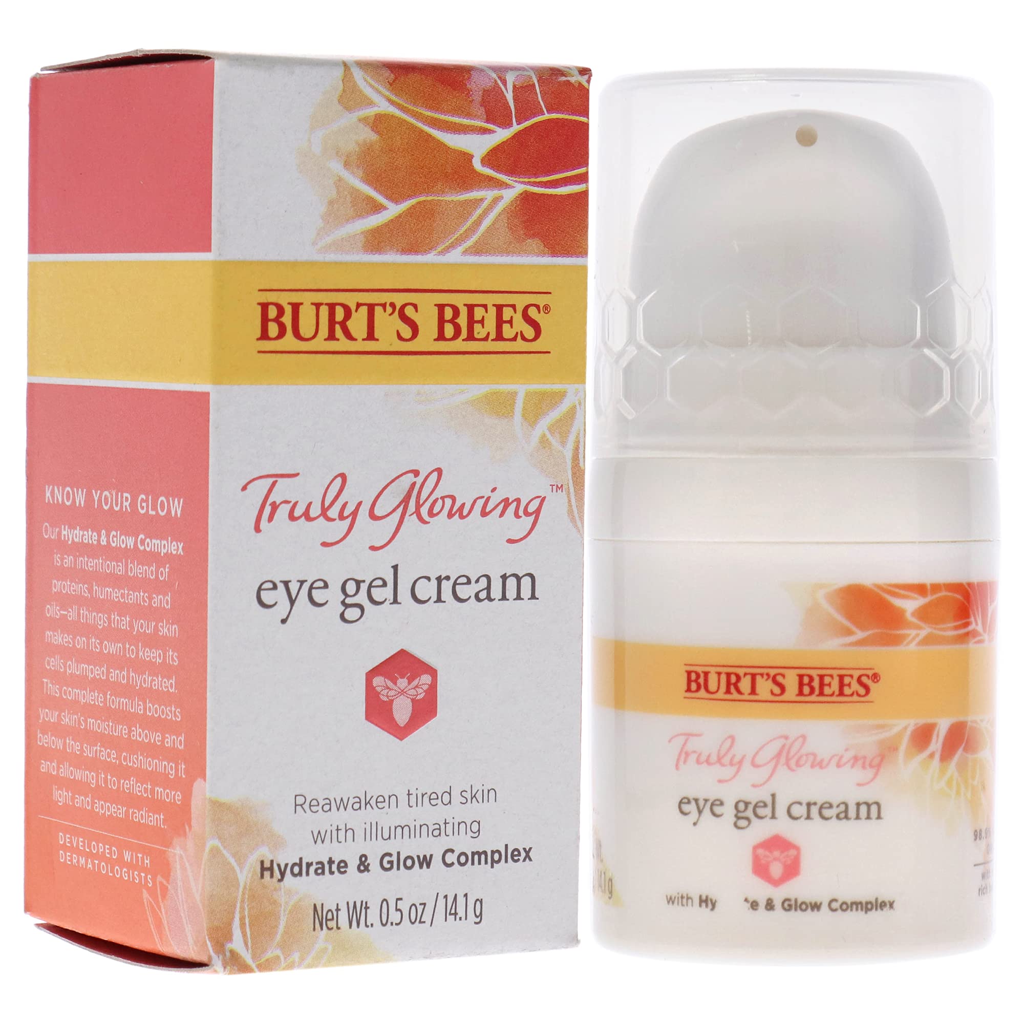 Burt's Bees Truly Glowing Eye Gel Cream Unisex 0.5 oz, White