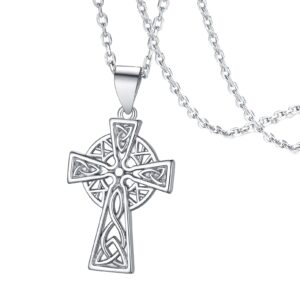 faithheart cross celtic knot necklace sterling silver vintage irish jewelry women celtic pendant amulet charms with brand packaging