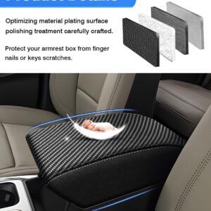 Autorder Center Console Cover for Ford Explorer 2020 2021 2022 2023 2024 Accessories Armrest Cover Carbon Fiber Anti-Scratch Middle Console Pad Leather Armrest Protector