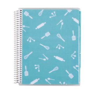 erin condren spiral coiled recipe prompted notebook - metallic wet-erase interchangeable designer cover with 160 pages, 80 sheets of heavy 80# mohawk paper