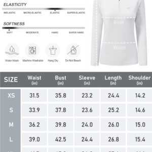 AIRIKE Women's Long Sleeve Shirts Pullover Quarter Zip Collared Sun Protection Workout Tops White S