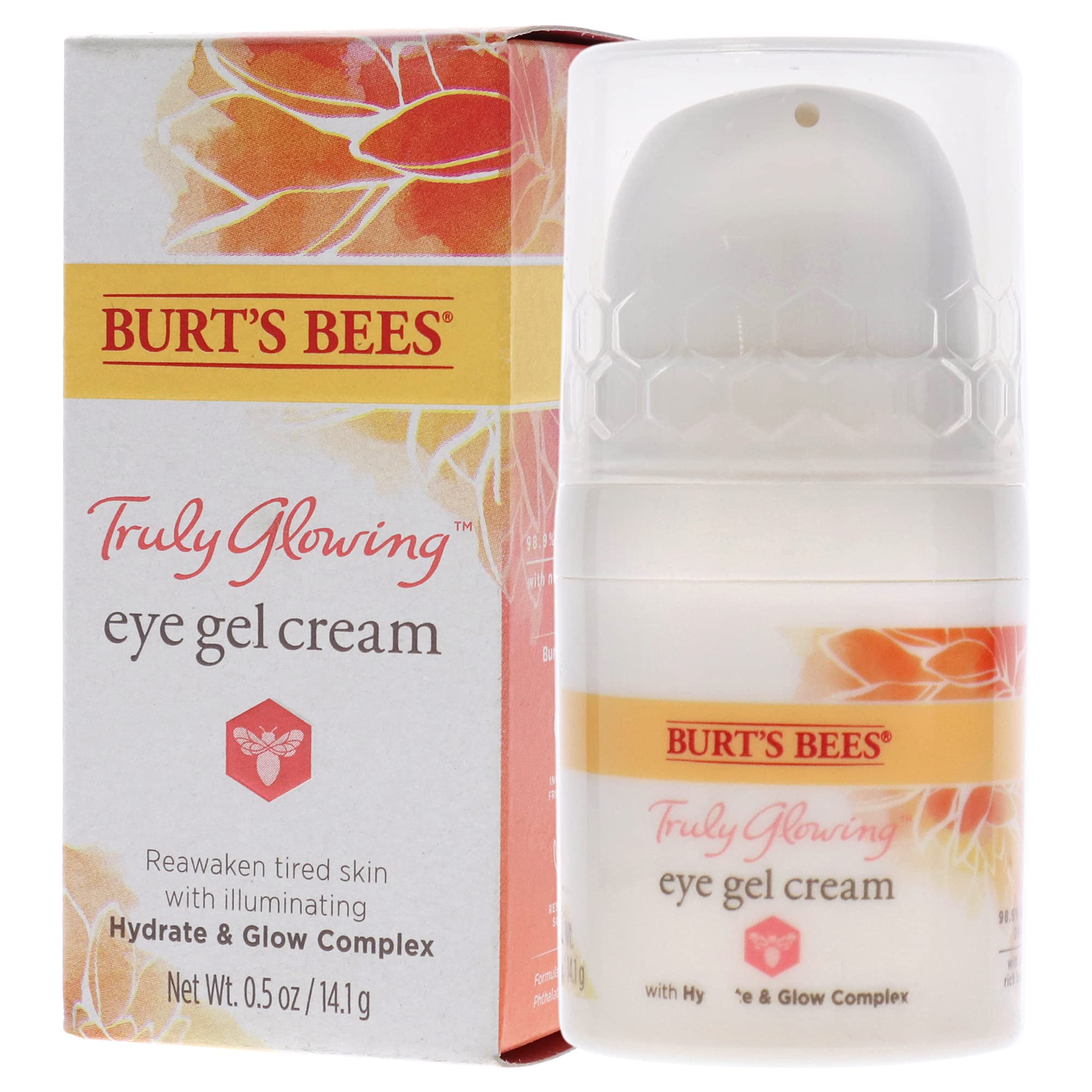 Burt's Bees Truly Glowing Eye Gel Cream Unisex 0.5 oz, White