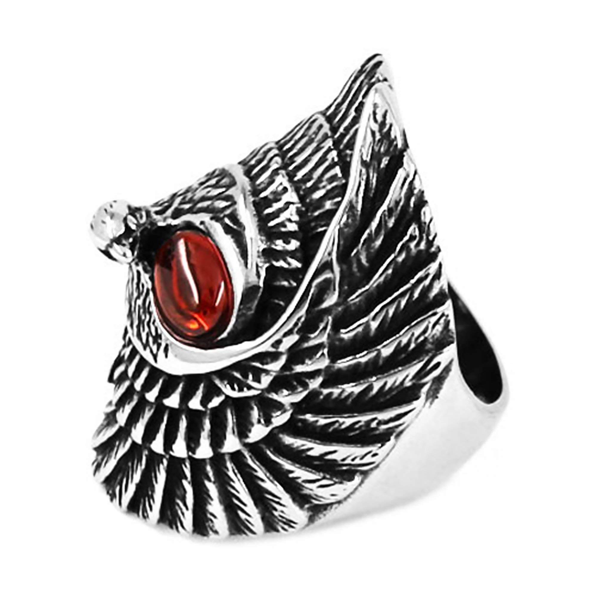 Fantasy Forge Jewelry Large Phoenix Ring Mens Womens Stainless Steel Falcon Firebird Band Sizes 7-13 (11)